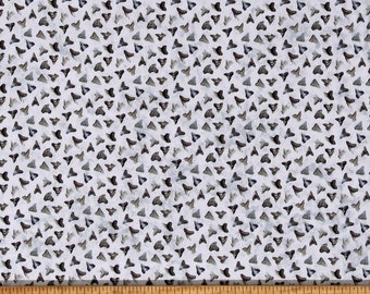 Shark Tooth Fabric Geometric Black Triangles White on Blue Gray Trendy ...