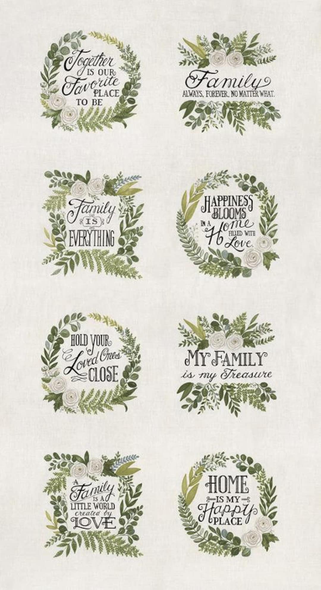 24" X 44" Panel Family Quotes Sayings Inspirational Love Happiness ...