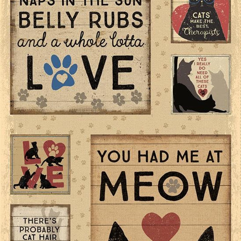 Cat Quilt Panel - Etsy