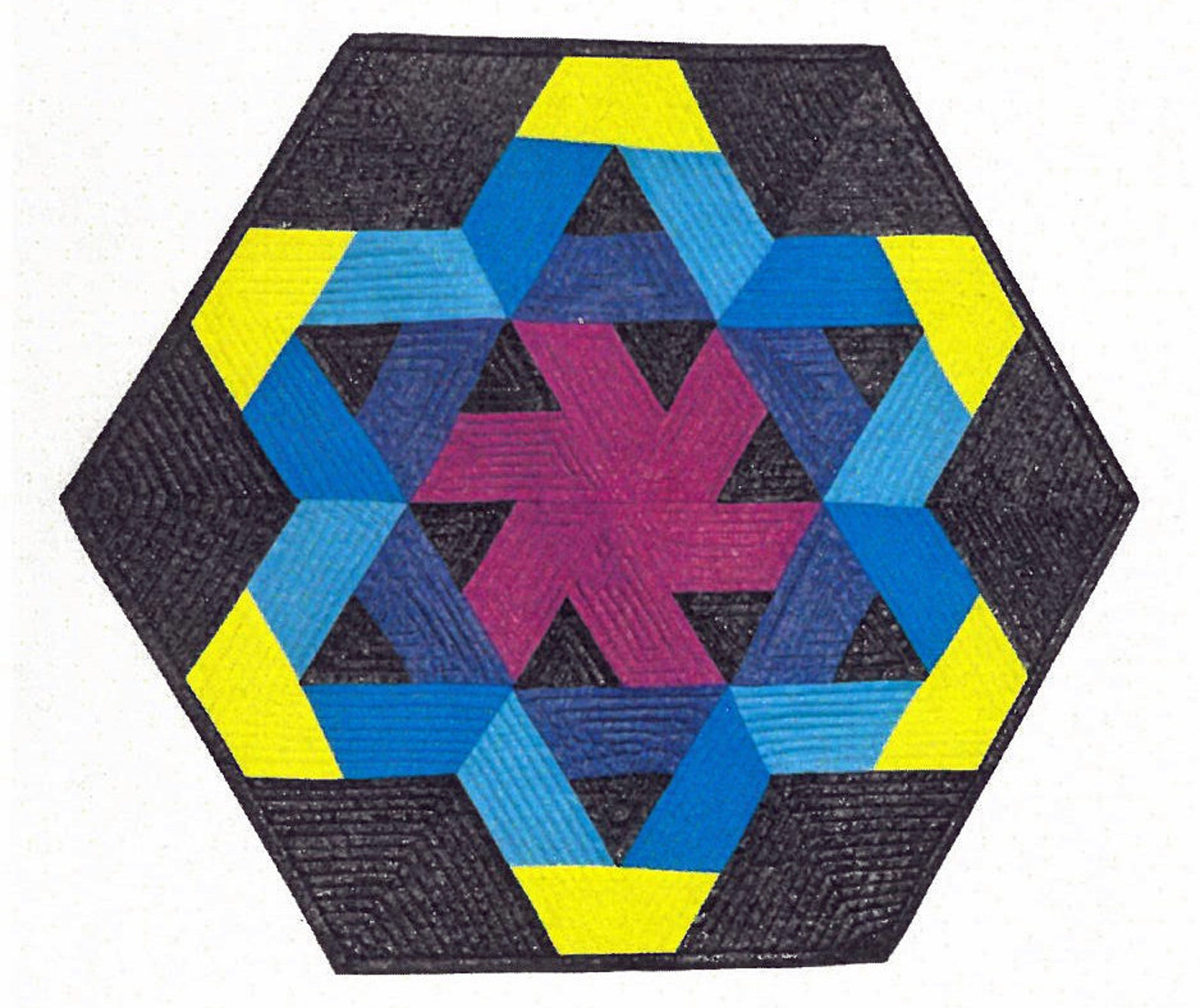 Quilt Kit - Gazebo 20.5" X 23" Hexagon Table Topper Quilt Featuring ...