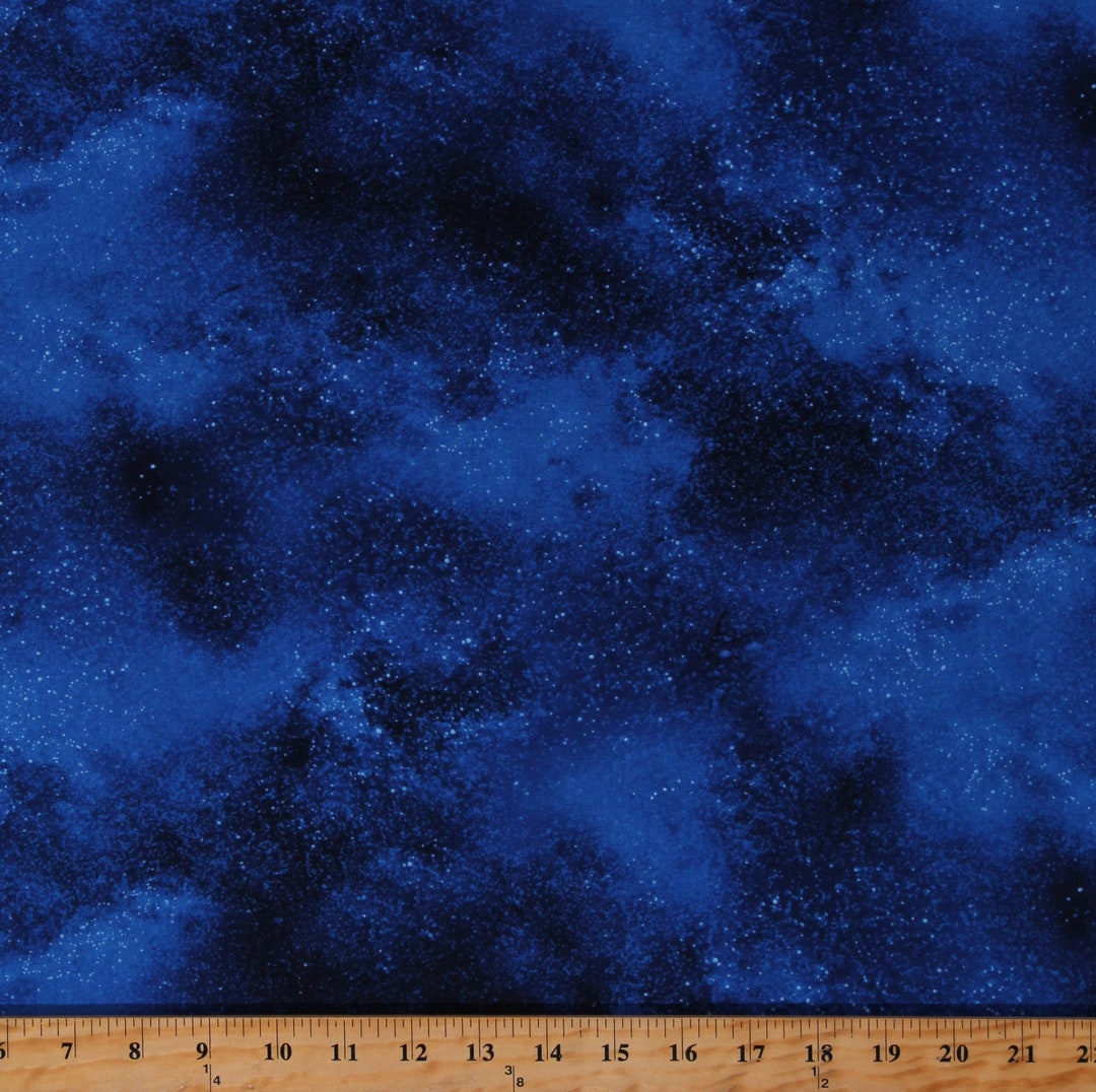 Cotton Stars Galaxy Starry Night Sky Space Blue Cotton Fabric Print by ...