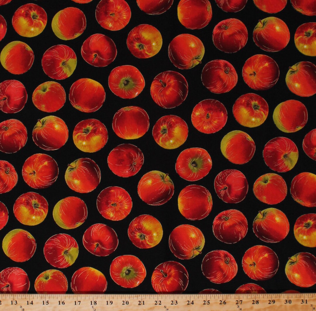 Cotton Apples Red Harvest Fruits Food on Black Fall Autumn Apple ...