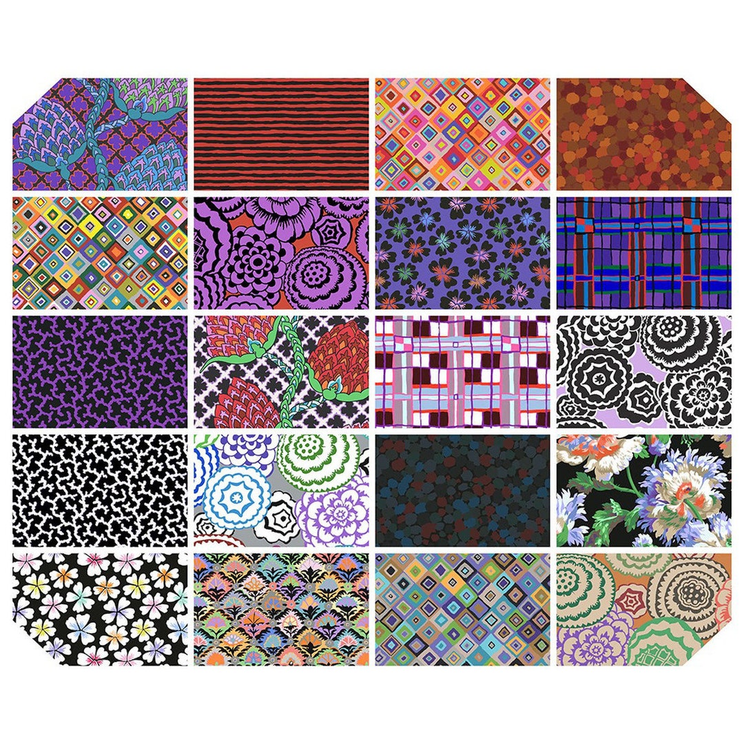 Jelly Roll - Kaffe Fassett Collective February 2024 40pc Design Roll 2.5" Strips Roll-up Bundle ...