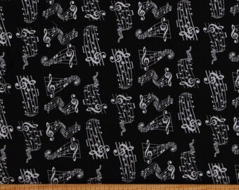 Floral Treble Clef Fabric Panel Multi - Etsy