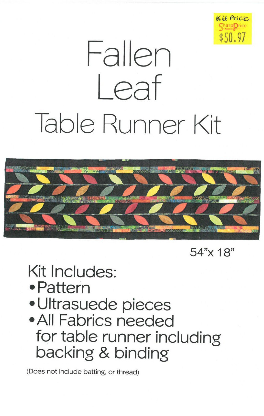 Quilt Kit - Fallen Leaf 54" X 18" Table Runner Quilt Autumn Leaves ...