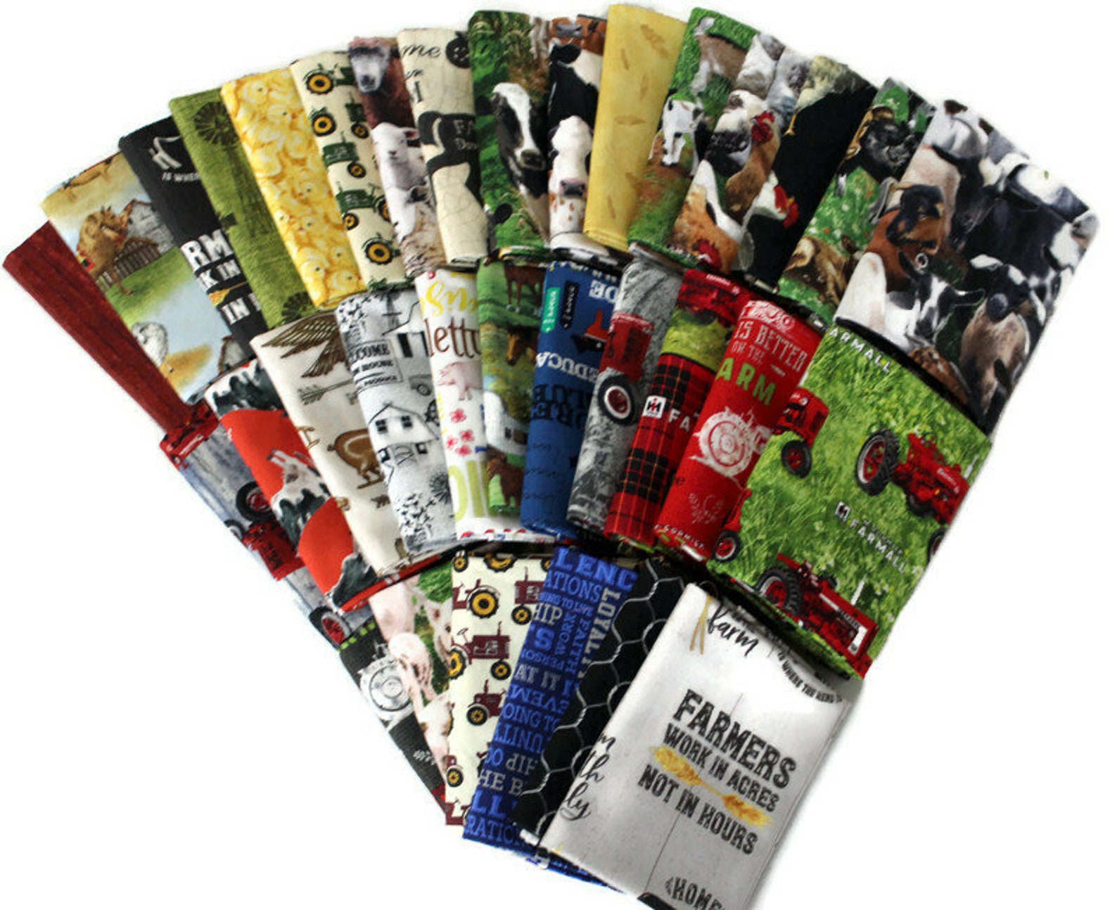 10 Fat Quarters - Farm Farming Country Hobby Farmer Ranch Orchard ...
