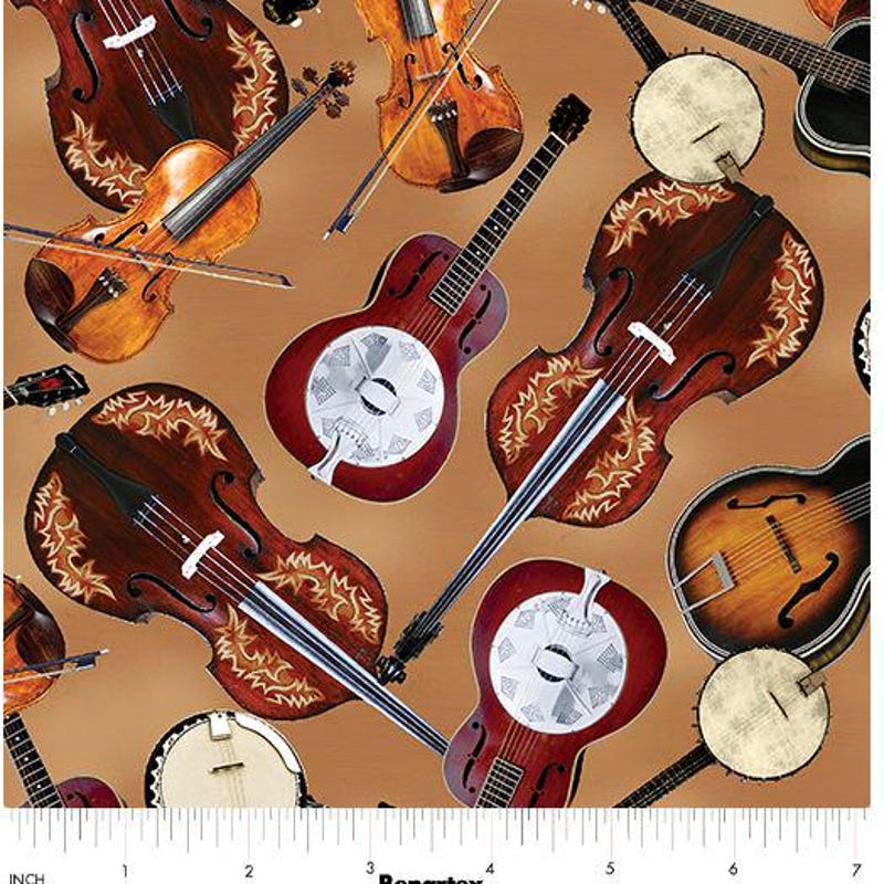 Cotton Fiddle Fabric - Etsy