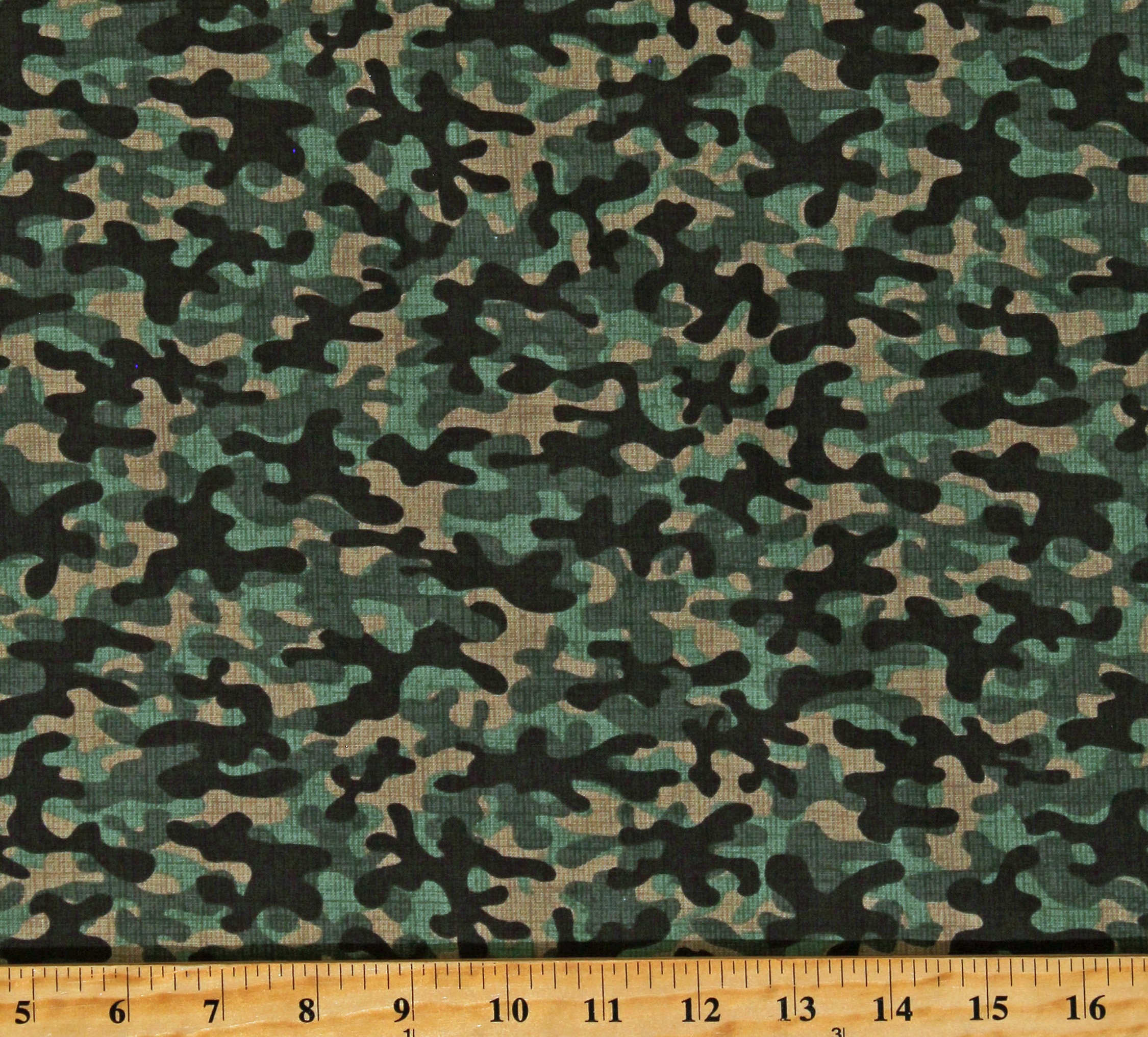 Cotton Camouflage Camo Blender Green Black Cotton Fabric Print by the ...