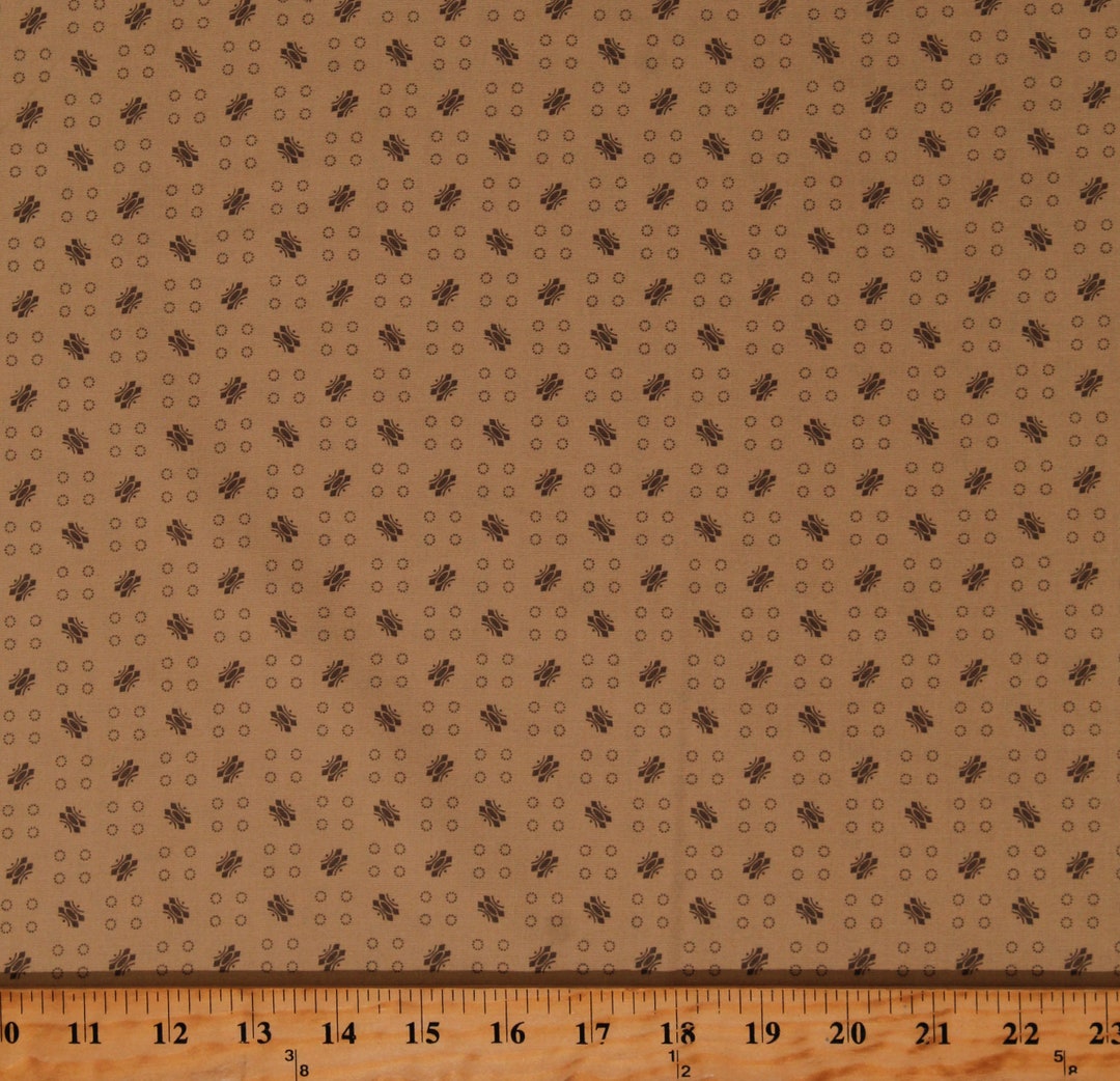 Cotton Greige Goods Sheryl Johnson Flowers Cirlces Dots Patterned ...