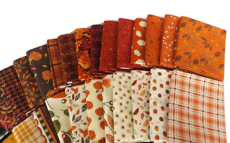 10 Fat Quarters autumn Fall Autumnal Nature Leaves Pumpkins - Etsy