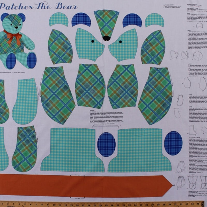 Teddy Bear Fabric Panels - Etsy