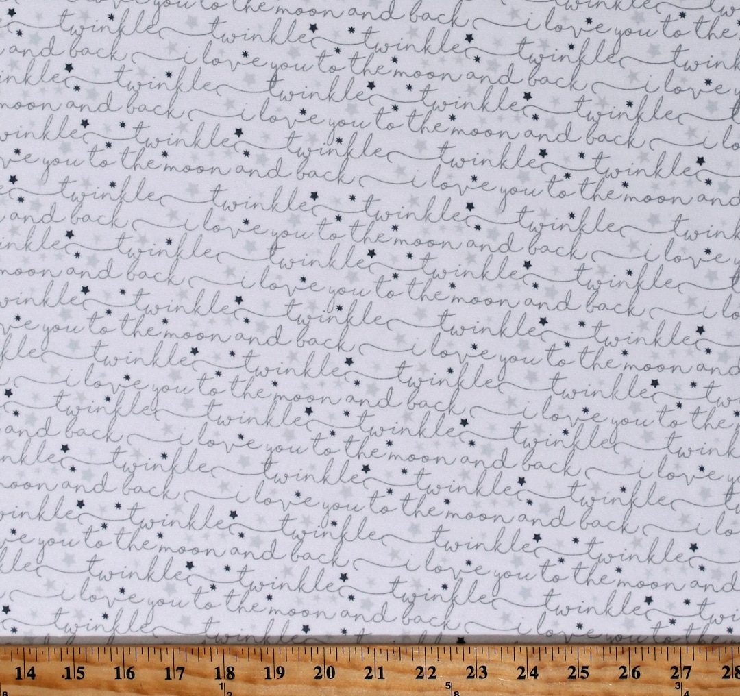 Flannel I Love You to the Moon and Back Words Writing Script Baby ...