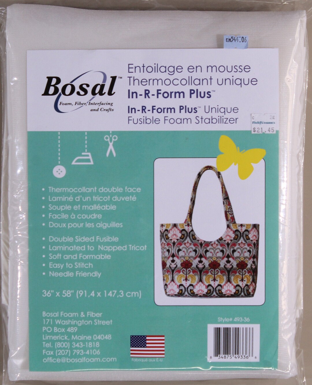 Bosal In-r-form Plus Unique Fusible Foam Stabilizer Soft Formable Easy ...