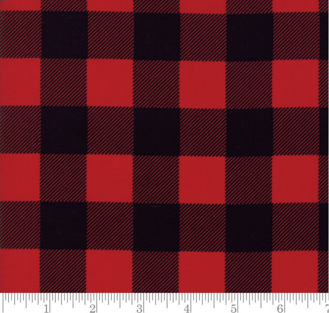 Cotton Buffalo Plaid 1" Buffalo Checks Checkered Checkers Squares Red ...