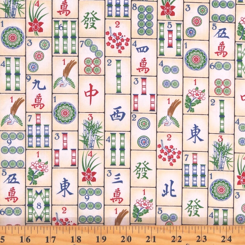 Mahjong Fabric by the Yard - Etsy