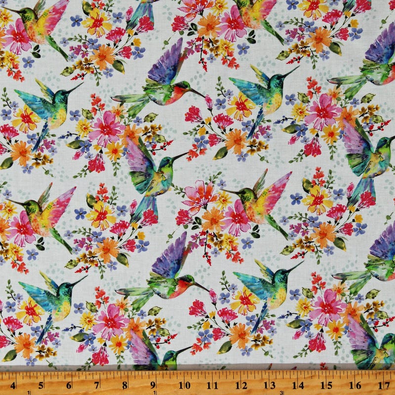 Hummingbird Fabric - Etsy