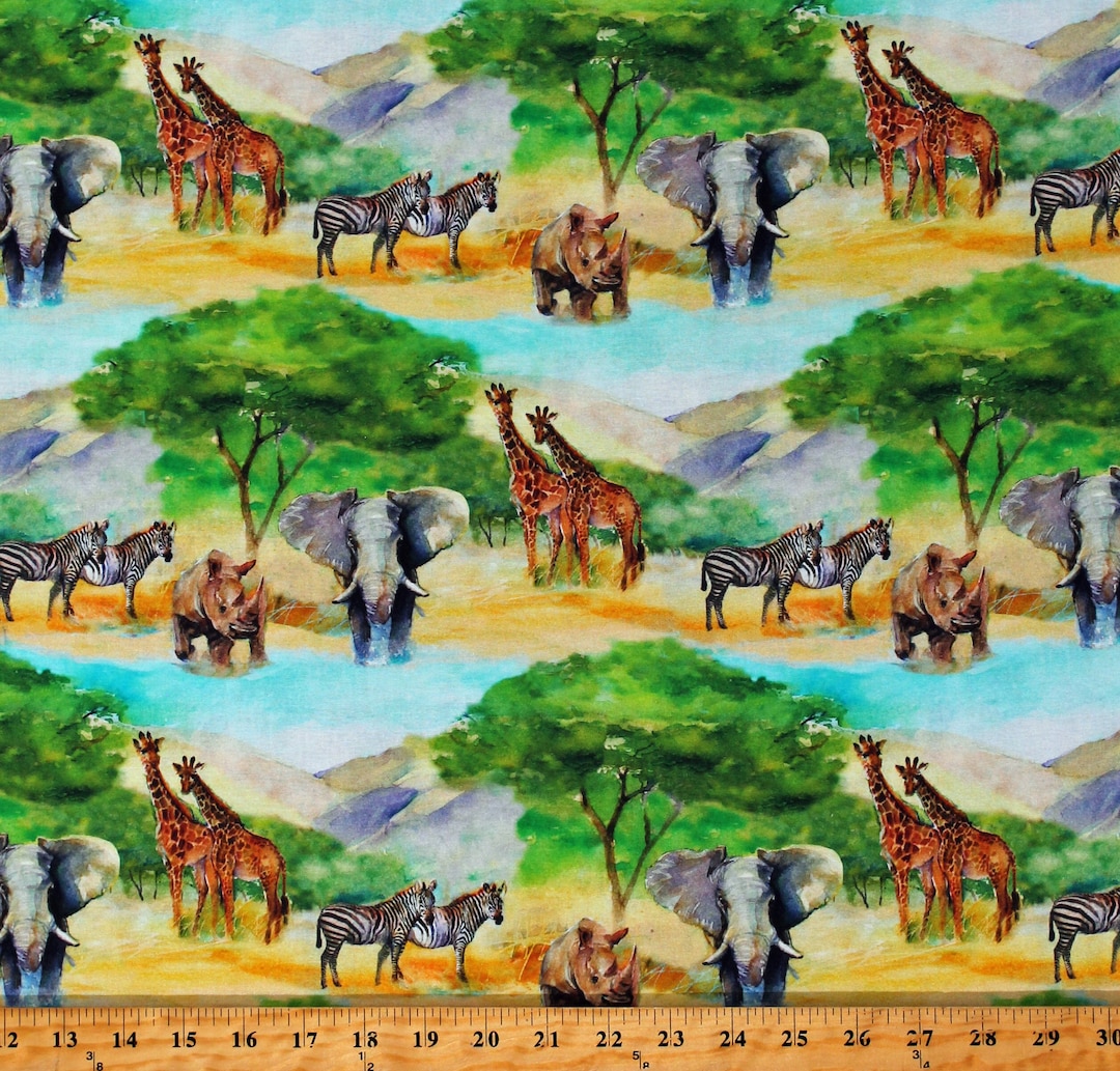 Cotton Into the Wild Animal Trek African Safari Mountains Animals ...