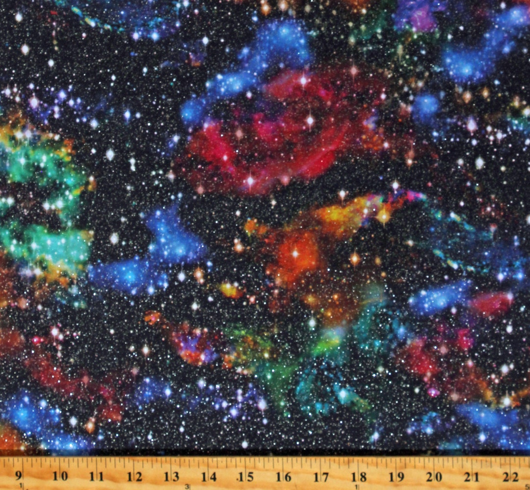 Cotton Galaxy Outer Space Stars Galaxies Stargazers Digital Glitter ...