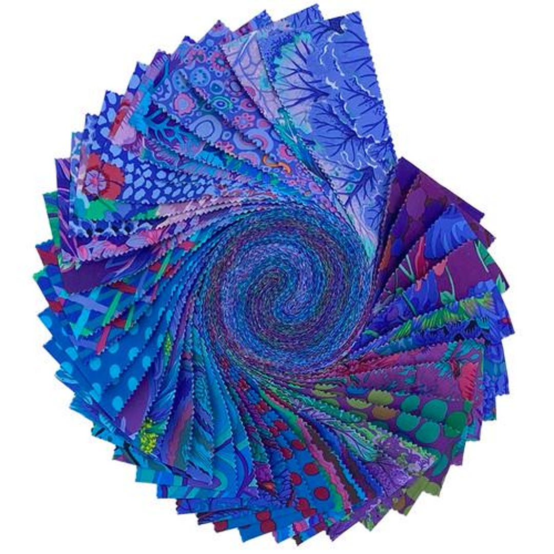 Jelly Roll - Kaffe Fassett Collective Royal Freespirit 40pc Design Roll 2.5" Strips Roll-up ...