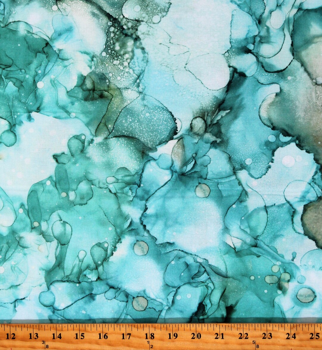 Cotton Bliss Watercolor Blotches Splotches Spots Painted Turquoise ...