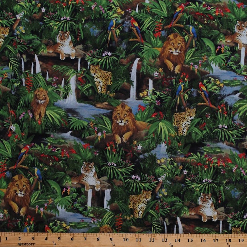 Jungle Print Fabric - Etsy
