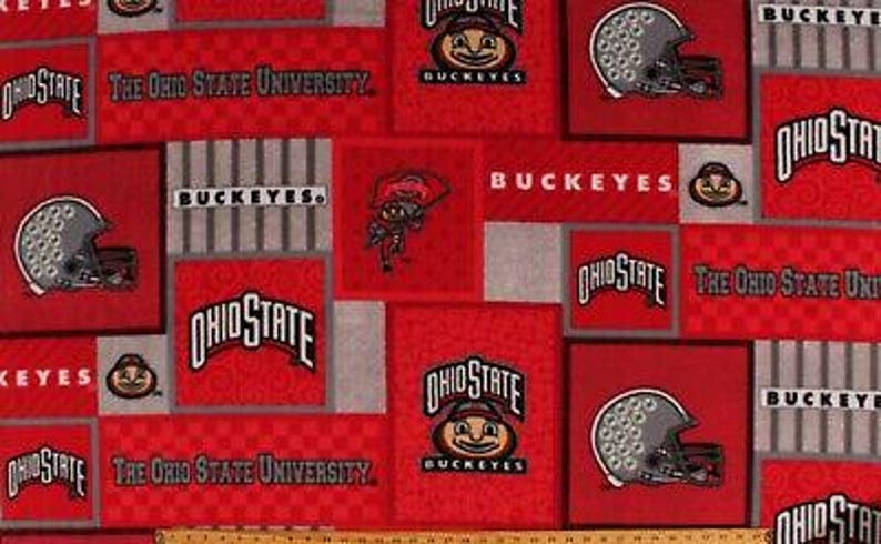 Fleece College Ohio State University OSU Buckeyes Fleece Fabric Print ...