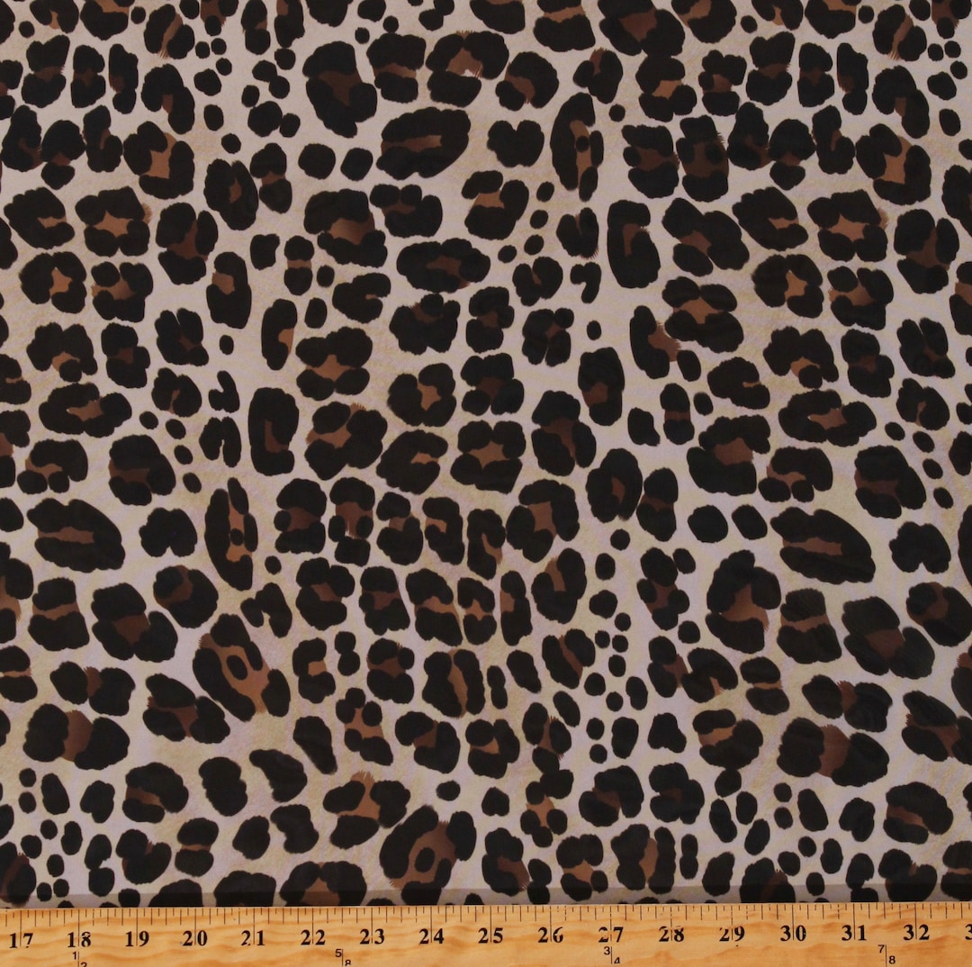 Sheer Leopard Print Jungle Animal Skin Cream/brown Lightweight 58" Wide ...