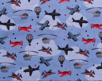 Helicopters on Blue Fabric Helicopter Silhouettes // Small by ...