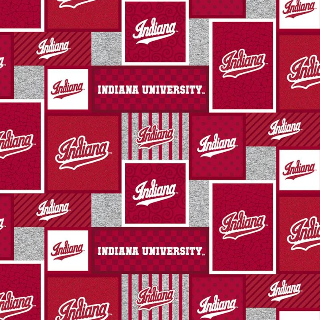 Fleece College Indiana University Hoosiers Fleece Fabric Print by the ...