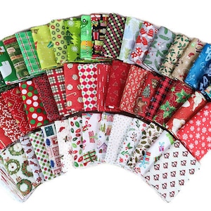 10 Fat Quarters - Christmas Holiday Festive Winter Assorted Quality ...