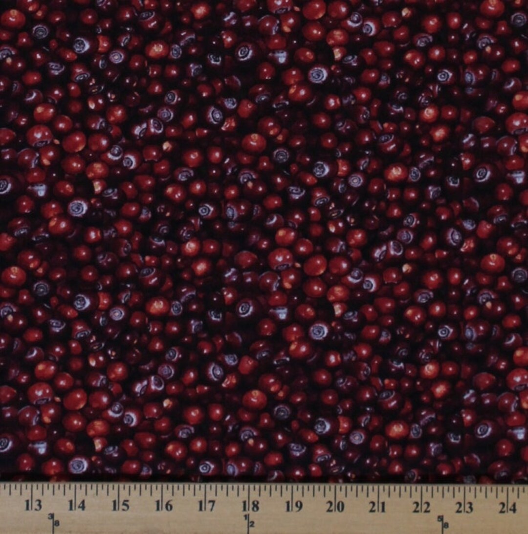 Cotton Red Cranberry Cranberries Fruits Cotton Fabric Print by - Etsy