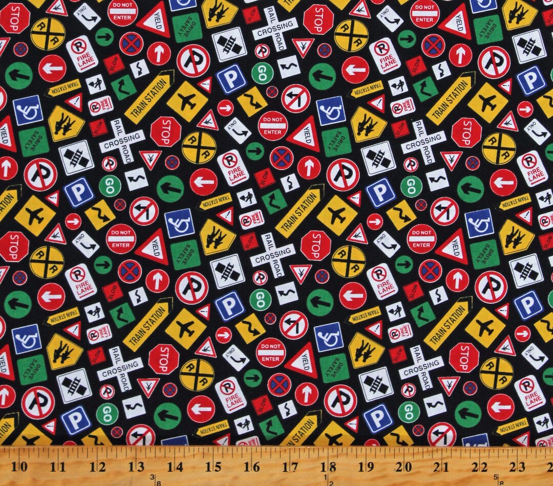 Cotton Traffic Signs Road Signs Stop Signs Railroad Crossing Travel ...