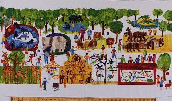 24 X 44 Panel Eric Carle 123 to the Zoo Scene - Etsy