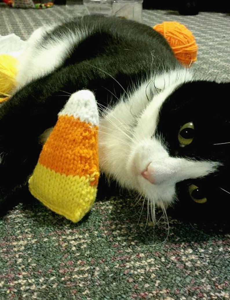 Knit Catnip-filled Candy Corn Cat Toy Cats Deserve a Treat, Too - Etsy