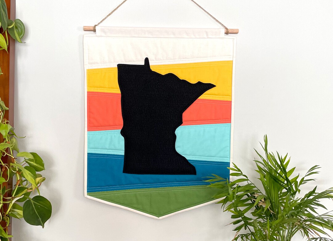 Minnesota State Sunset Quilted Wall Hanging // Modern Cabin Decor ...
