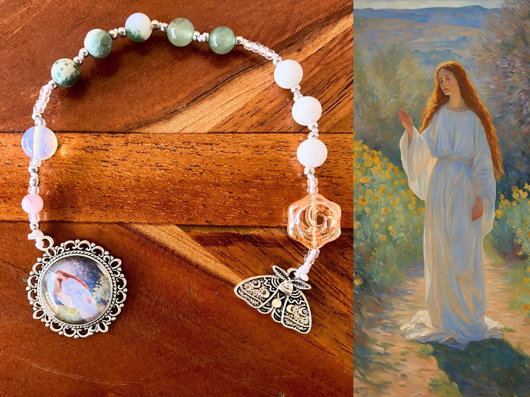 Monet Style Mary Magdalene Chaplet With Hand Crafted Picture Medallion ...