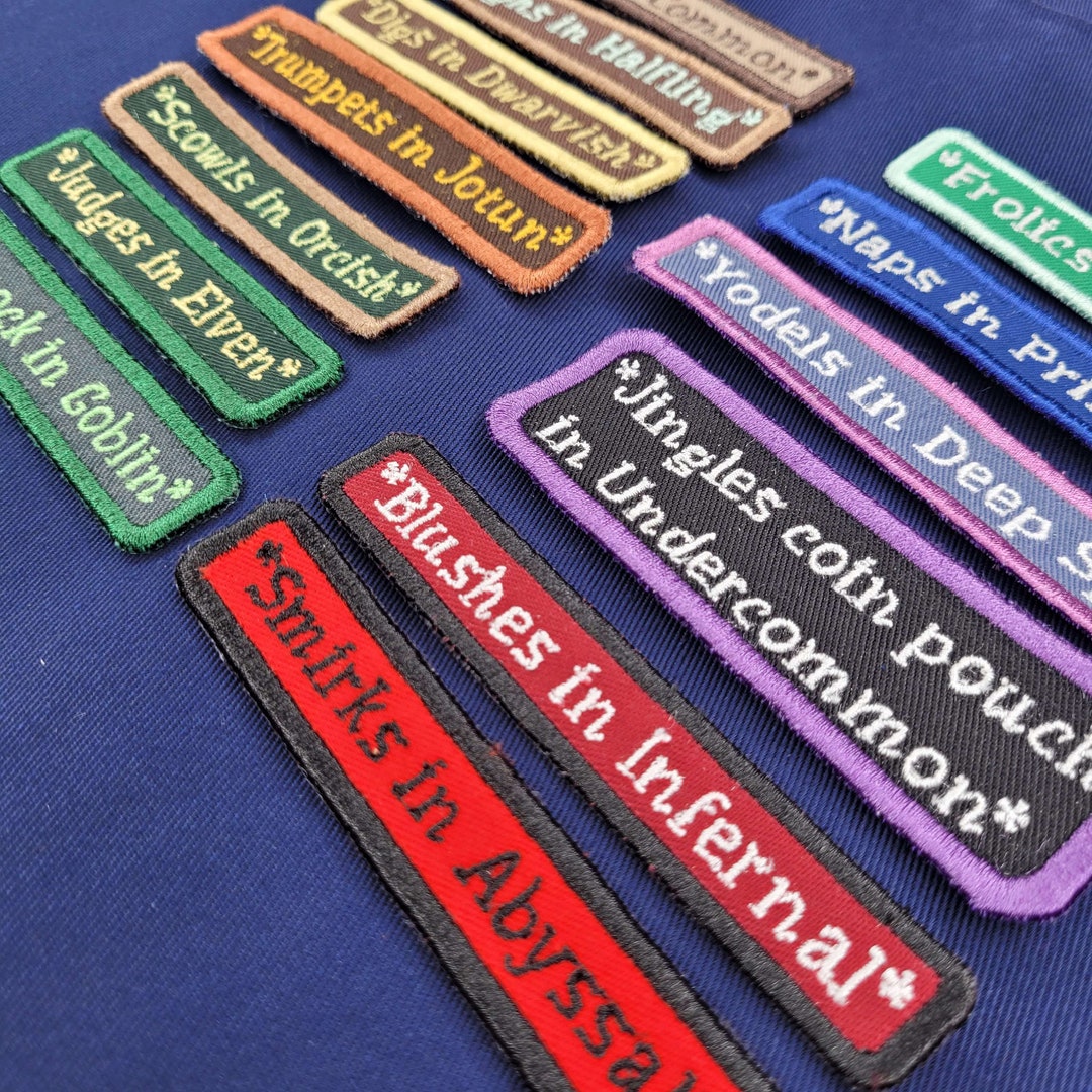 Dnd Language Patches - Gap Filler, Iron-on Embroidered Patch - Etsy