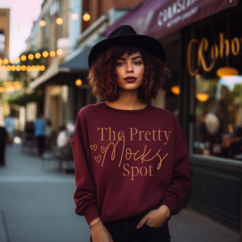 Gildan 18000 Maroon Sweatshirt Mockup, Oversized Sweatshirt, Blank ...