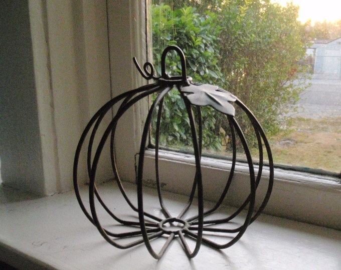 Metal Wire Pumpkin Frame Harvest, Autumn, Fall Home Decor, Rustic ...