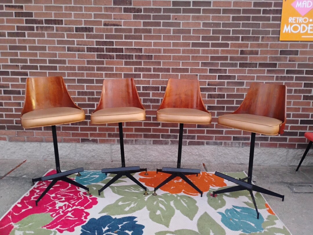 Set of 4 Plycraft Style Bar Stools - Etsy