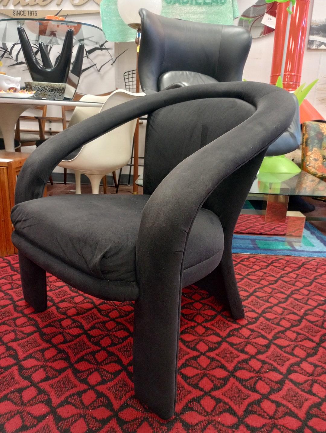 Marge Carson Micro Suede Post Modern Lounge Chair - Etsy