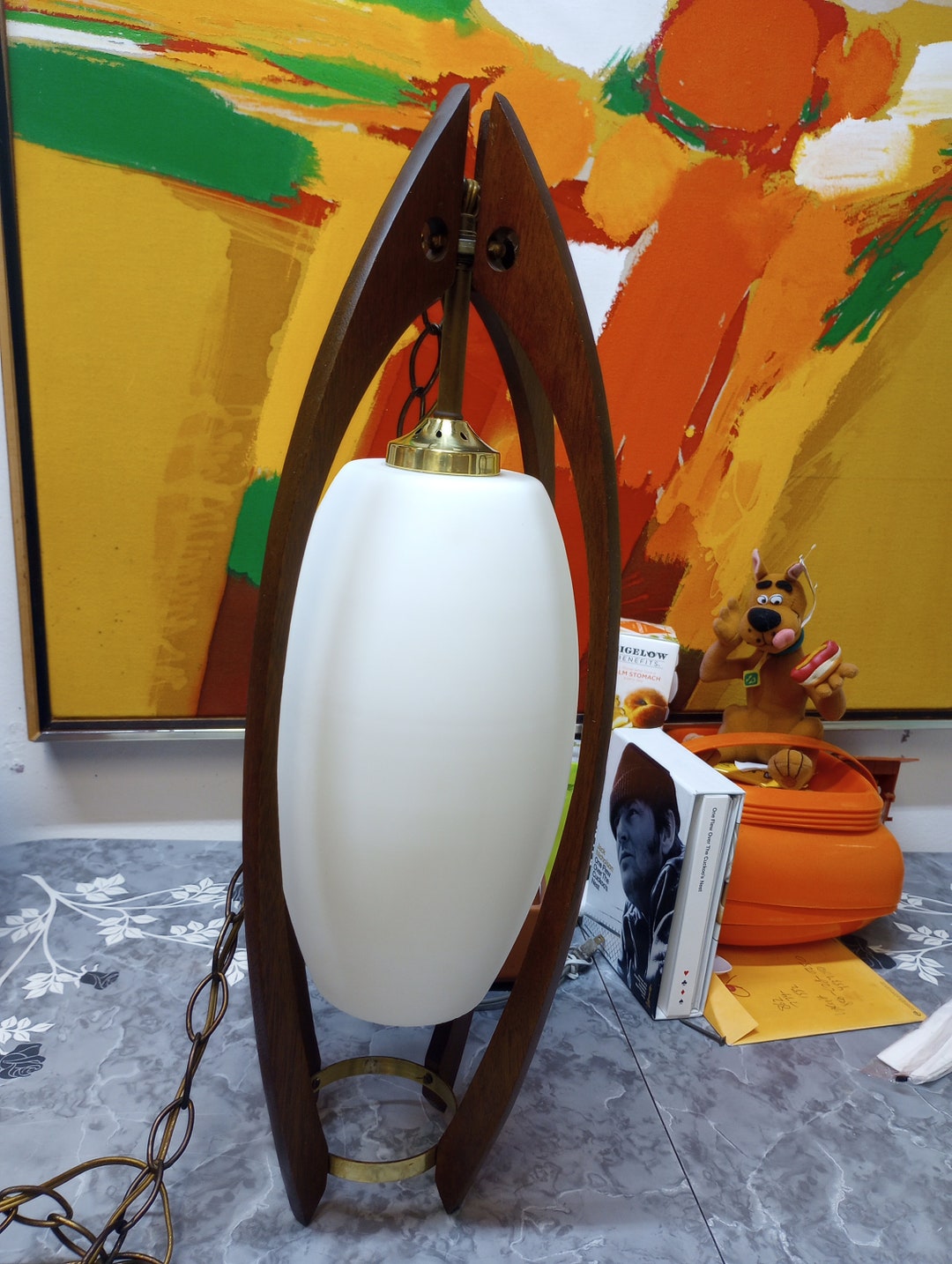 MCM Danish Modern Style Hanging Swag Lamp - Etsy