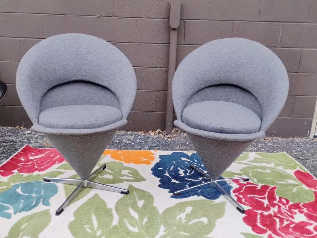Pair RECOVERED Vernor Panton Cone Chairs - Etsy