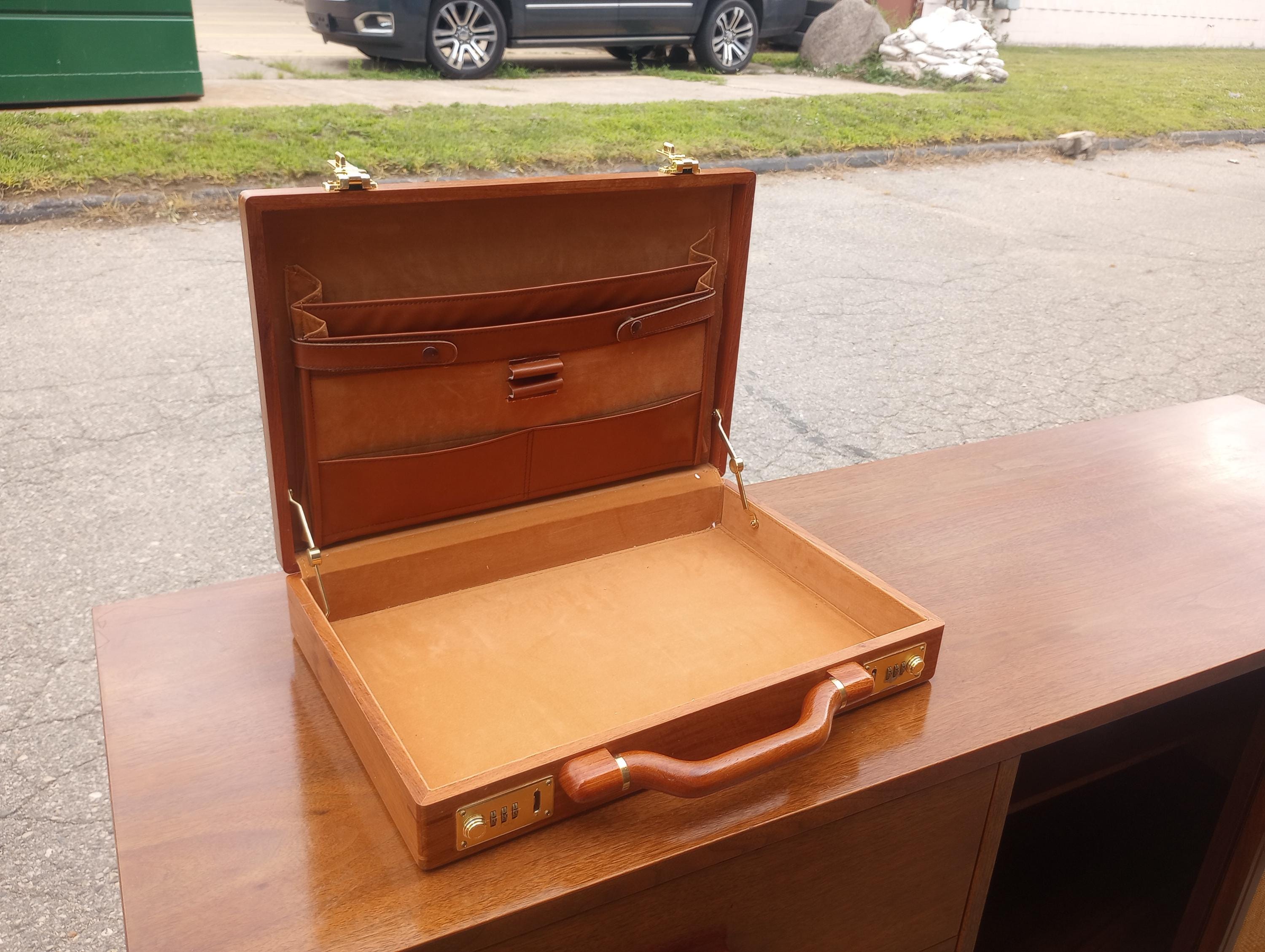 Unique NOS Attache Briefcase Wood Teak - Etsy