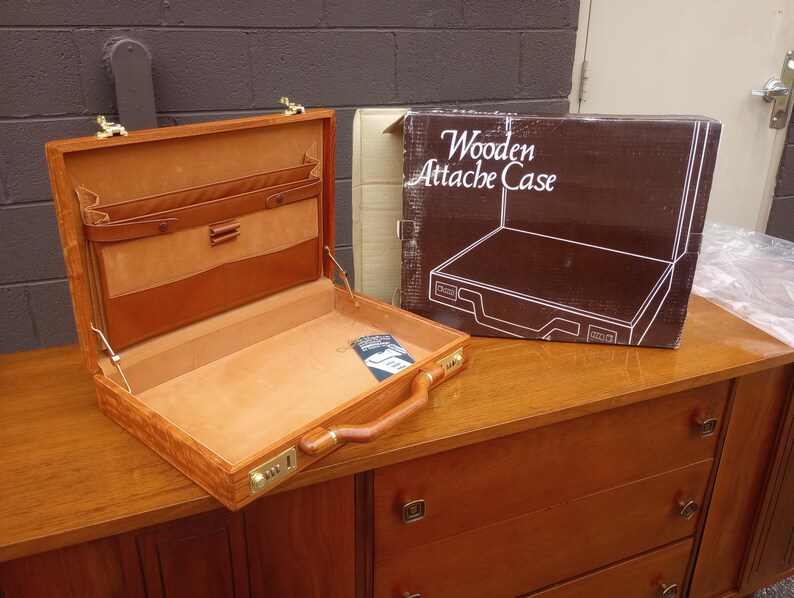 Unique NOS Attache Briefcase Wood Teak - Etsy