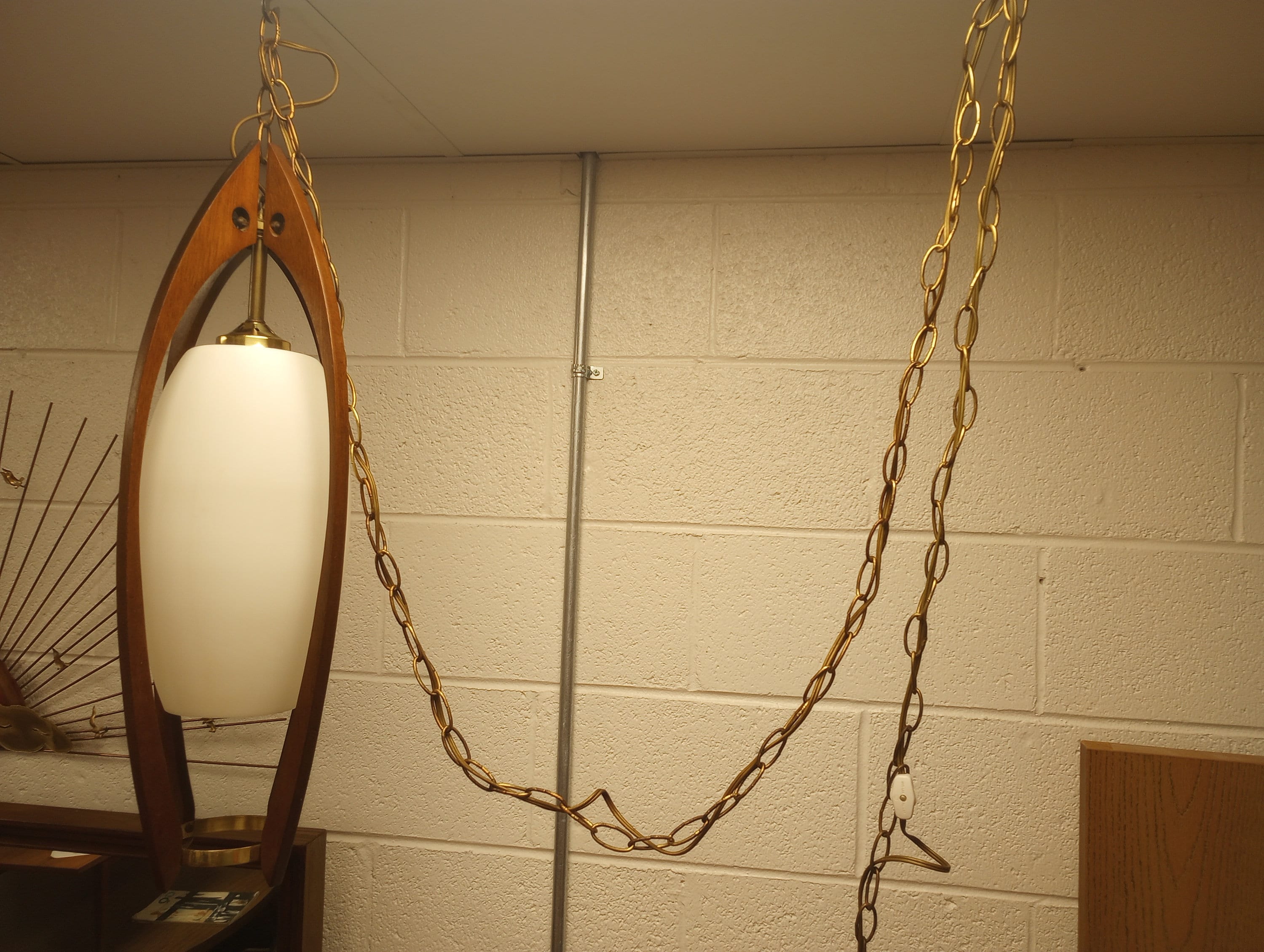 MCM Danish Modern Style Hanging Swag Lamp - Etsy