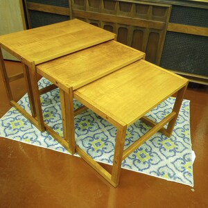 Set of 3 Danish Modern Teak Nesting Tables - Etsy