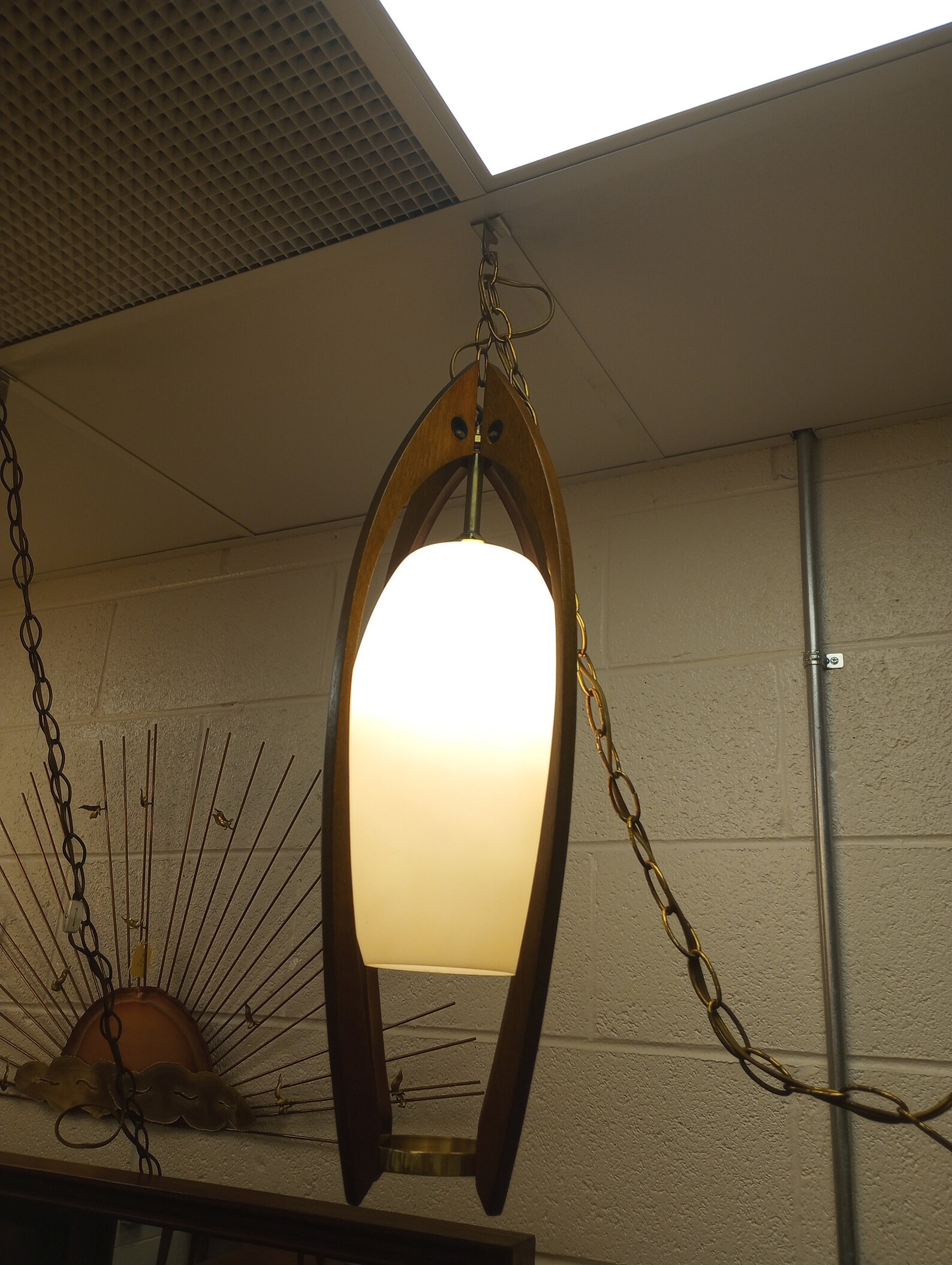 MCM Danish Modern Style Hanging Swag Lamp - Etsy