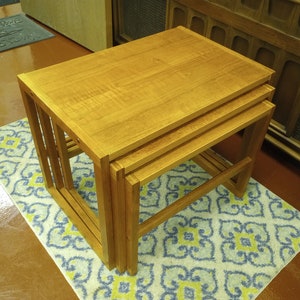 Set of 3 Danish Modern Teak Nesting Tables - Etsy