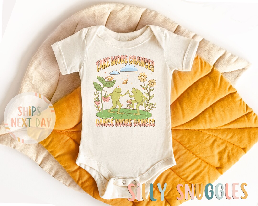 Take More Chances Dance More Dances Frog Toad Cute Retro Unique Natural ...